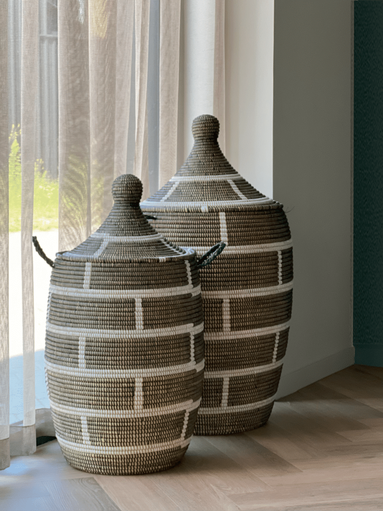 Grote Rieten Wasmand - Bruin - ByLebon